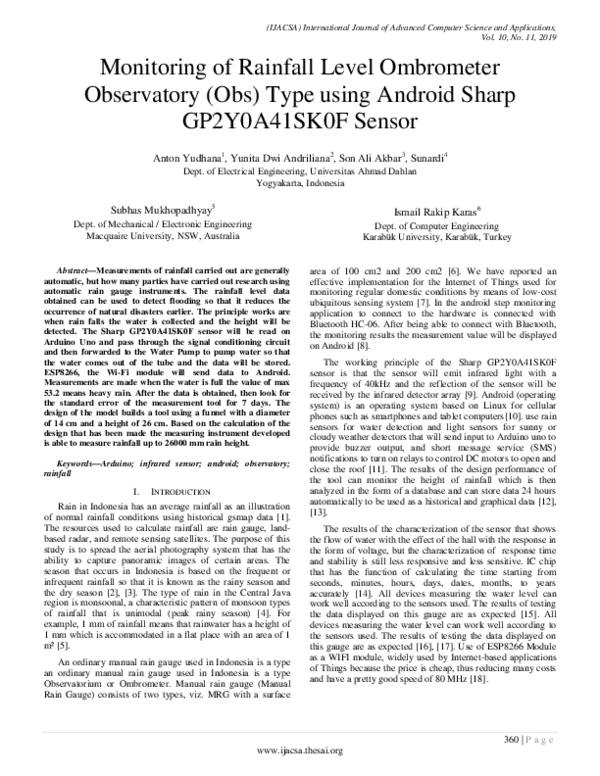 (PDF) Monitoring of Rainfall Level Ombrometer Observatory (Obs) Type ...
