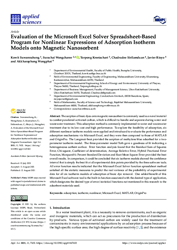 (PDF) Evaluation of the Microsoft Excel Solver Spreadsheet-Based Program for Nonlinear ...