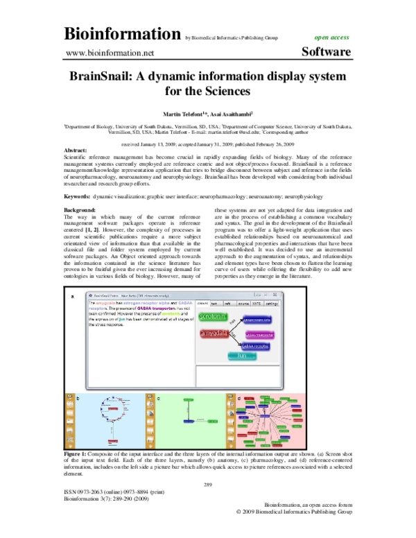 (PDF) BrainSnail: a dynamic information display system for the sciences ...