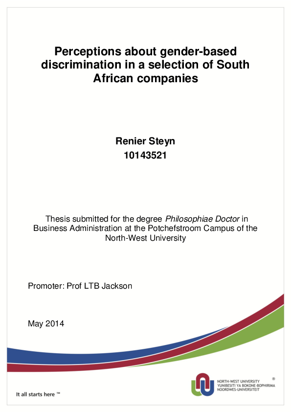 (PDF) Perceptions about gender-based discrimination in a selection of ...