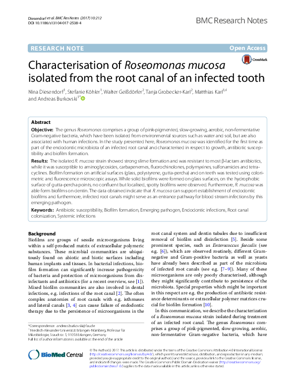 (PDF) Characterisation of Roseomonas mucosa isolated from the root ...