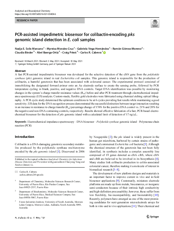 (PDF) PCR-assisted impedimetric biosensor for colibactin-encoding pks ...