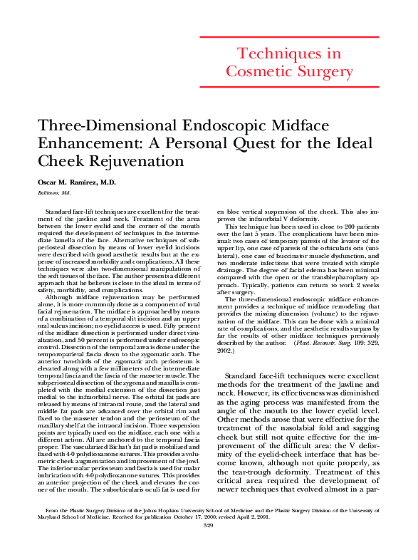 (PDF) Three-Dimensional Endoscopic Midface Enhancement