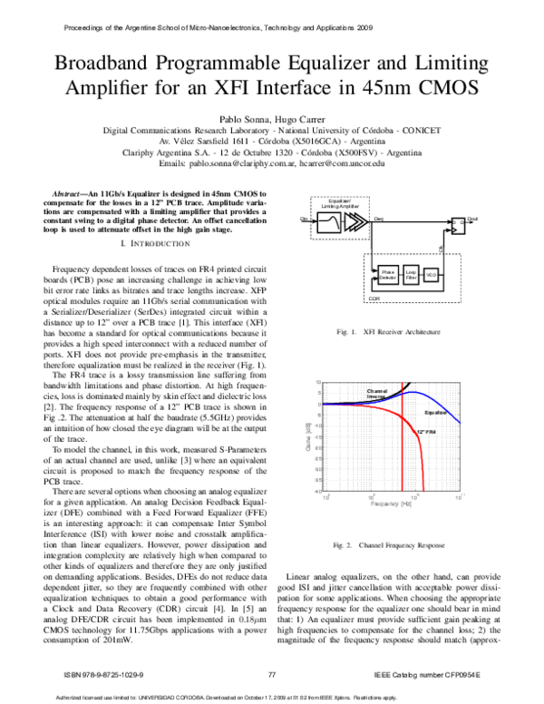(PDF) Broadband programmable equalizer and limiting amplifier for an ...
