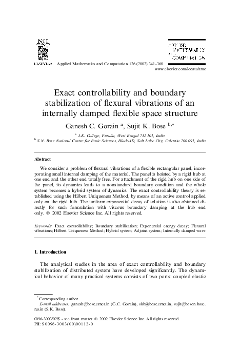 (PDF) Exact controllability and boundary stabilization of flexural ...