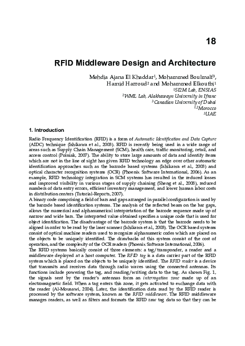 Pdf Rfid Middleware Design And Architecture