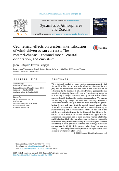 (PDF) Geometrical effects on western intensification of wind-driven ...