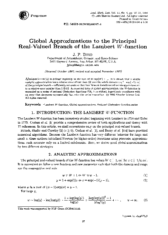 (PDF) Global approximations to the principal real-valued branch of the ...