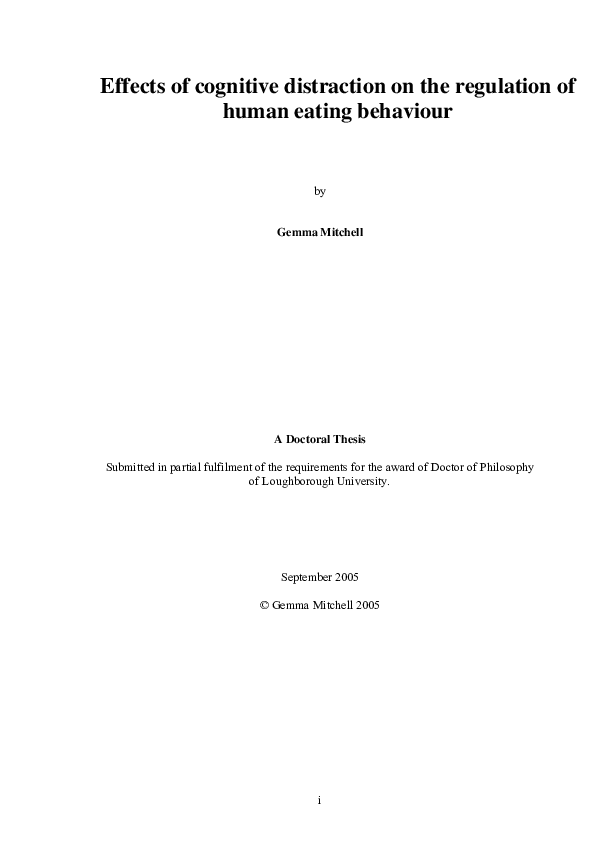 (PDF) Effects of cognitive distraction on the regulation of human ...