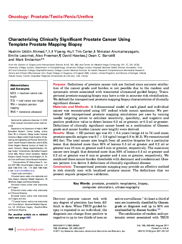 (PDF) Characterizing clinically significant prostate cancer using ...