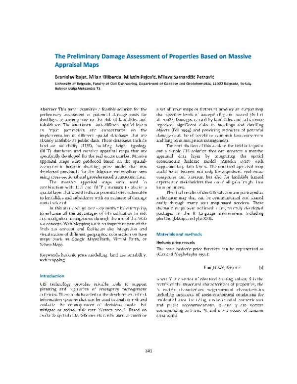 (PDF) The Preliminary Damage Assessment of Properties Based on Massive ...