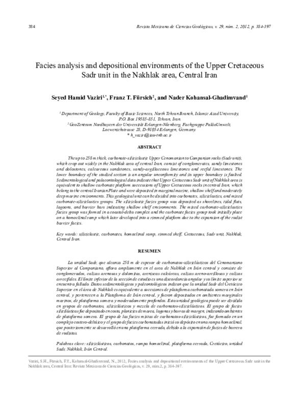 (PDF) Facies Analysis and Depositional Environments of the Late ...