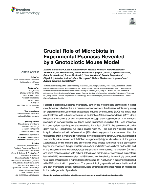 (PDF) Crucial Role of Microbiota in Experimental Psoriasis Revealed by ...