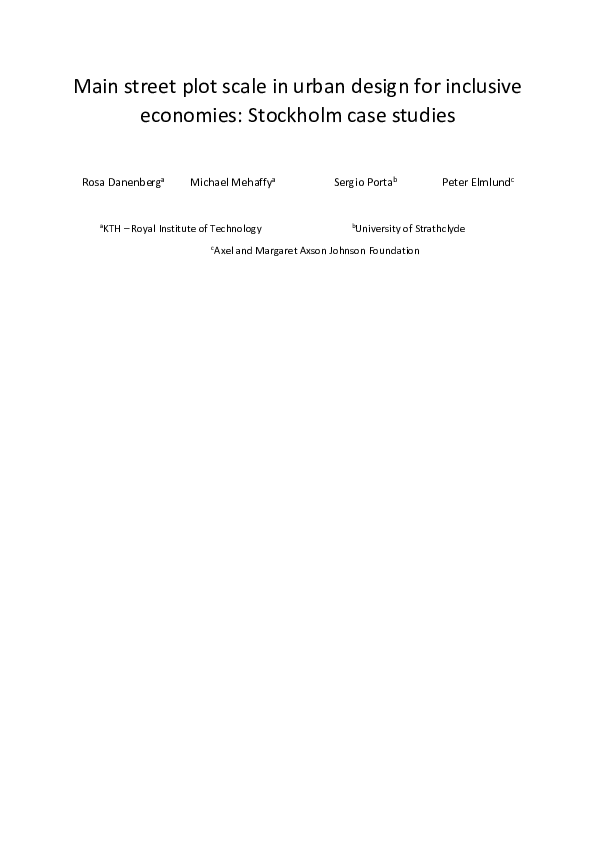 (PDF) Main street plot scale in urban design for inclusive economies ...