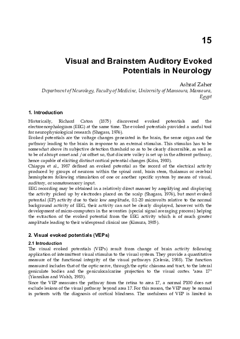 (PDF) Visual and Brainstem Auditory Evoked Potentials in Neurology