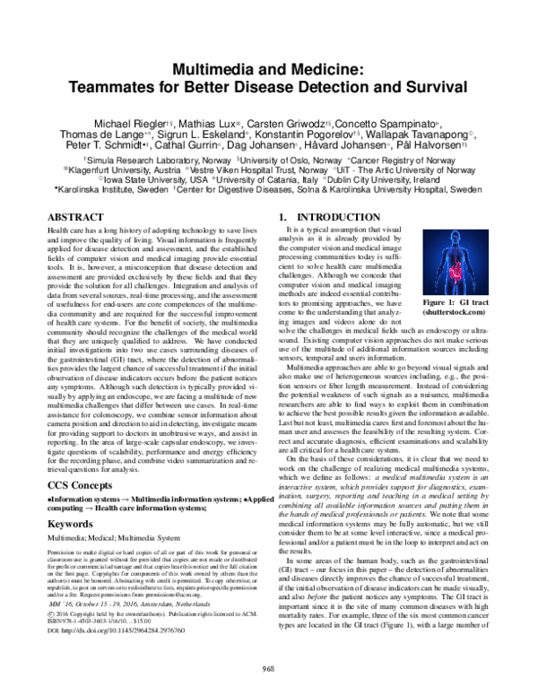 (PDF) Multimedia and Medicine | Håvard Johansen - Academia.edu
