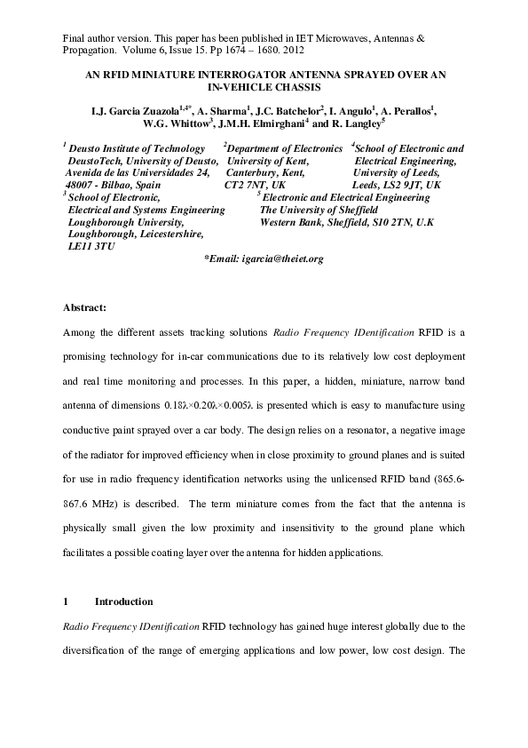 (PDF) An RFID miniature interrogator antenna sprayed over an in-vehicle ...