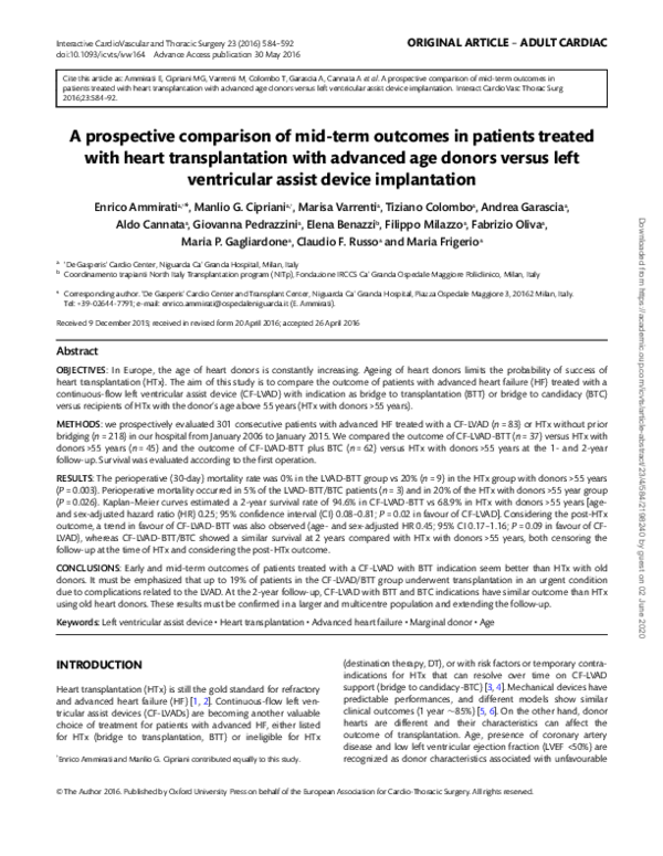 (PDF) A prospective comparison of mid-term outcomes in patients treated with heart ...