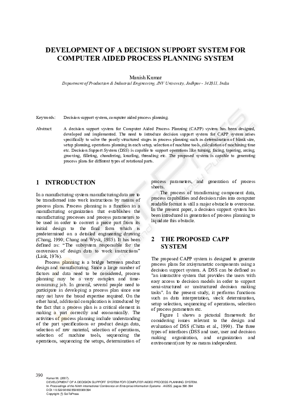 (PDF) Development of a Decision Support System for Computer Aided ...