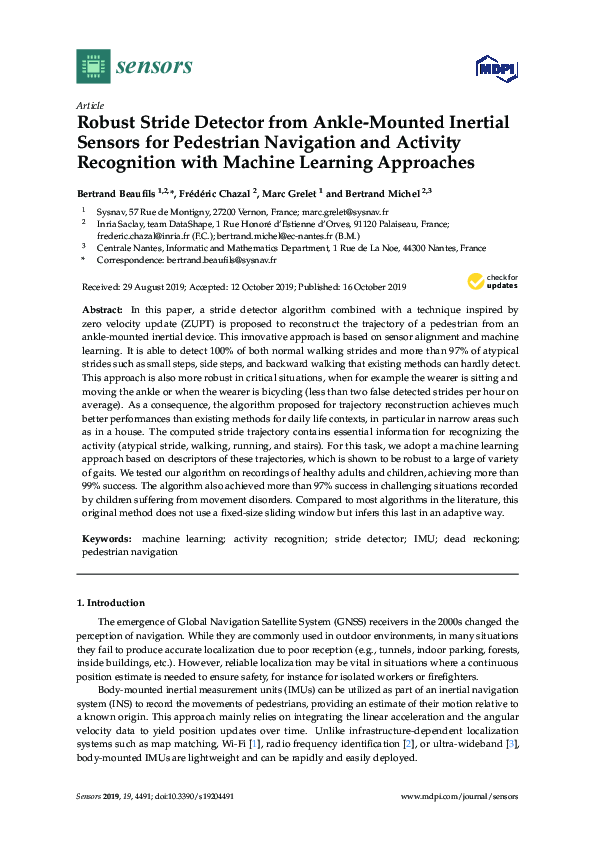 (PDF) Robust Stride Detector from Ankle-Mounted Inertial Sensors for Pedestrian Navigation and ...