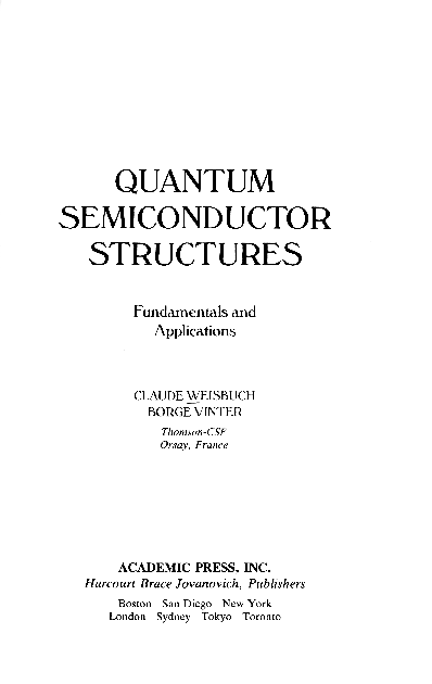 (PDF) Quantum semiconductor structures: fundamentals and applications