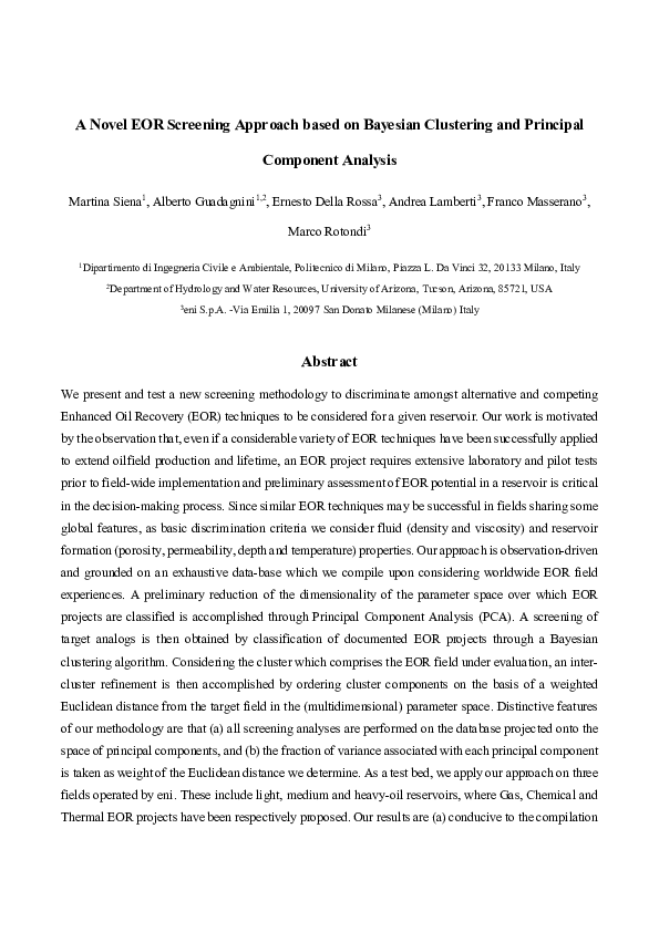 (PDF) A Novel Enhanced-Oil-Recovery Screening Approach Based on ...