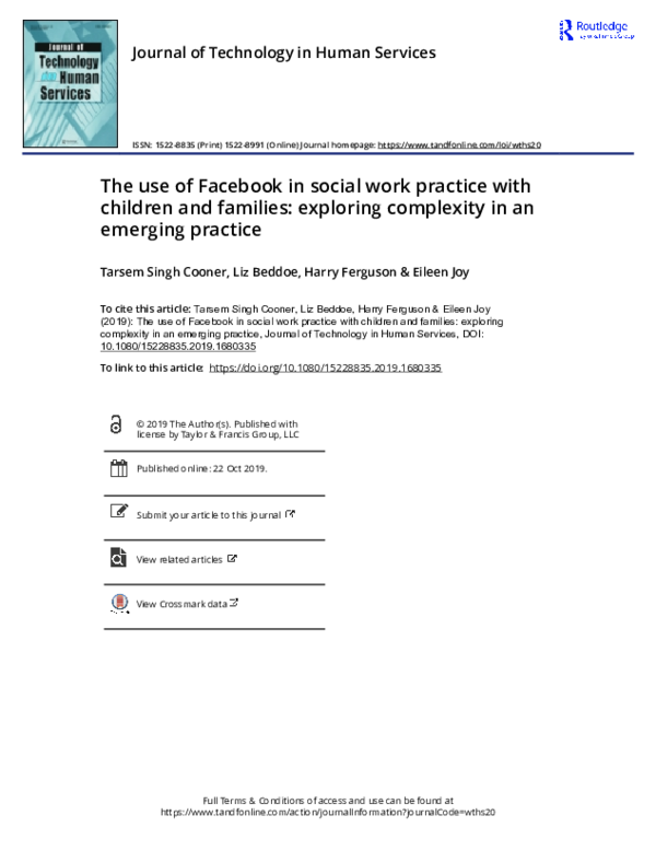 (PDF) The use of Facebook in social work practice with children and ...