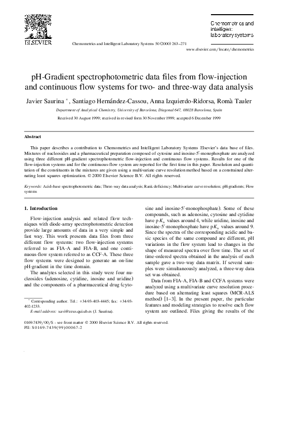 (PDF) pH-Gradient spectrophotometric data files from flow-injection and ...