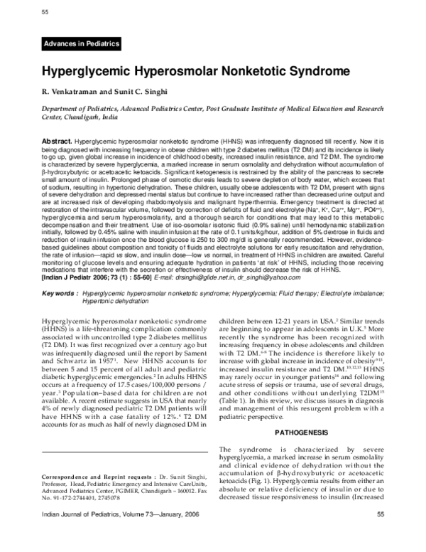 (PDF) Hyperglycemic Hyperosmolar Nonketotic Syndrome