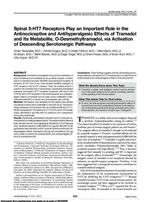 (PDF) Spinal 5-HT7 Receptors Play an Important Role in the ...