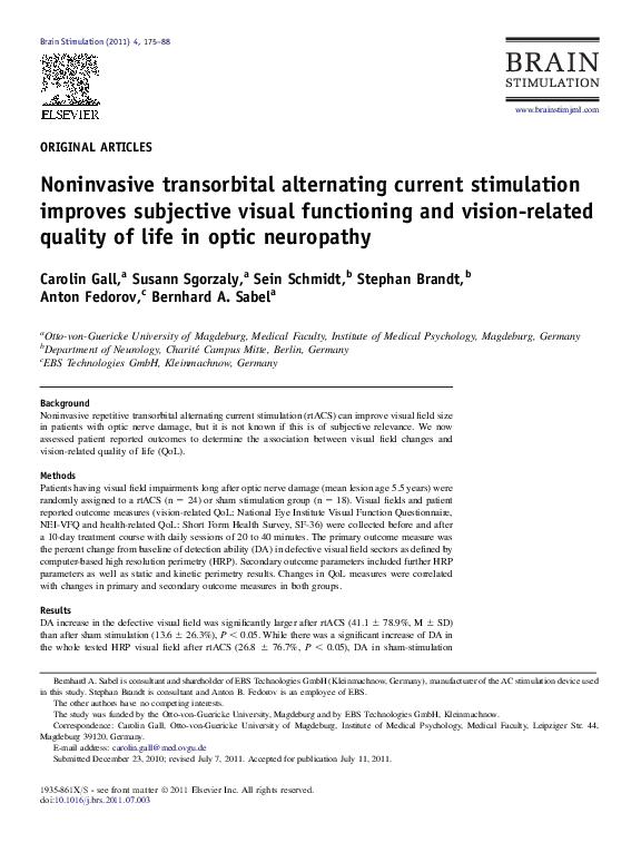 (PDF) Noninvasive transorbital alternating current stimulation improves ...