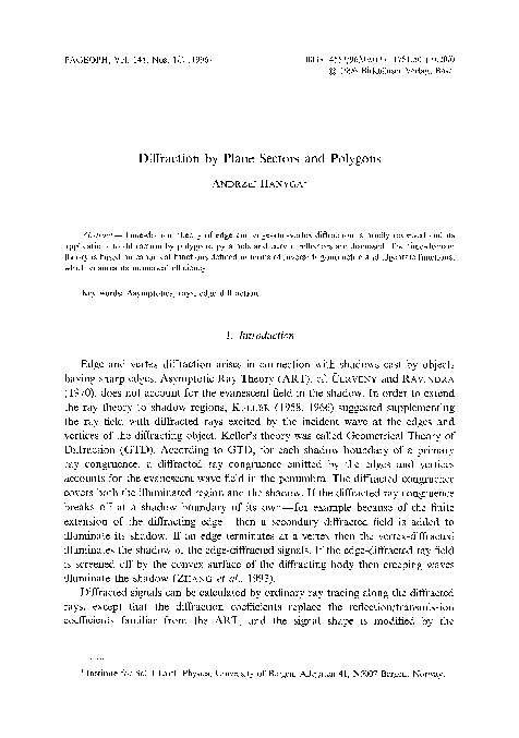 (PDF) Diffraction by Plane Sectors and Polygons