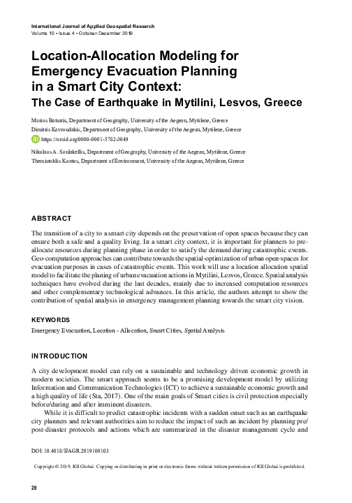 (PDF) Location-Allocation Modeling for Emergency Evacuation Planning in ...