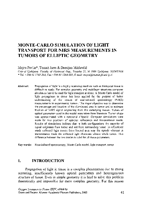 (PDF) Monte-Carlo simulation of light transport for NIRS measurements ...