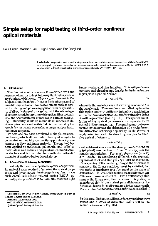 (PDF) Simple setup for rapid testing of third-order nonlinear optical ...