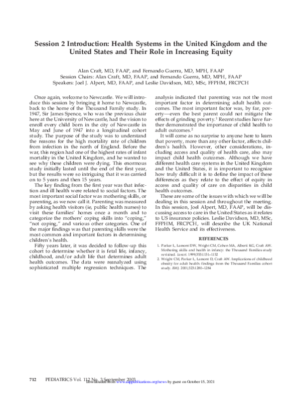 (PDF) Session 2 introduction: health systems in the United kingdom and ...