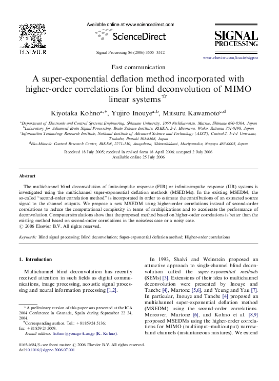 (PDF) A super-exponential deflation method incorporated with higher-order correlations for blind ...