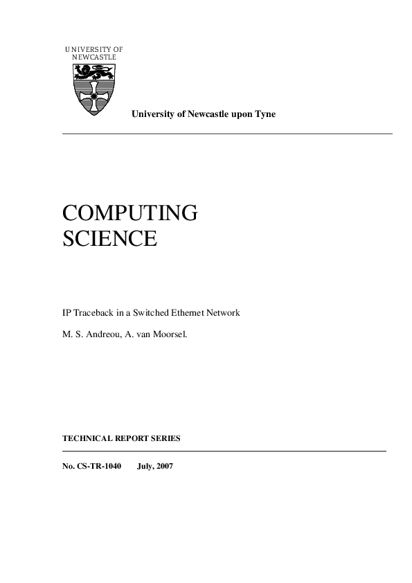 (PDF) IP Traceback in a Switched Ethernet Network