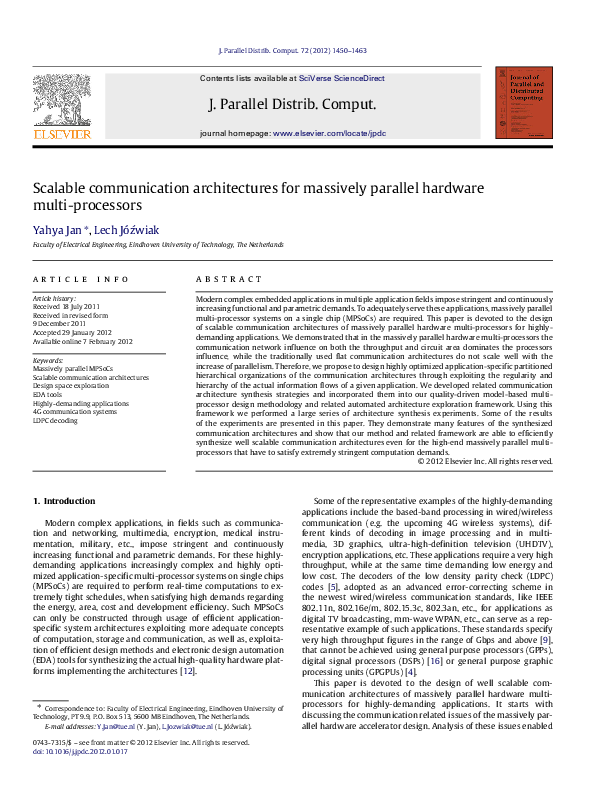 (PDF) Scalable communication architectures for massively parallel ...