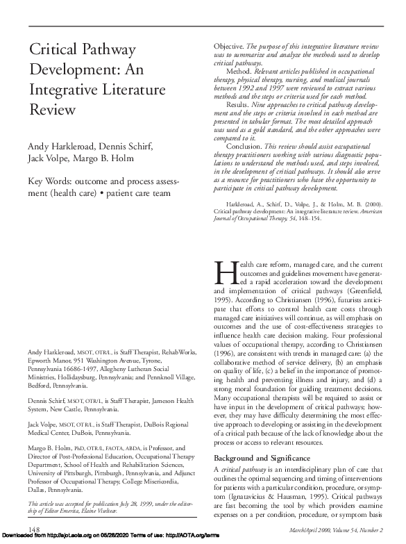 (PDF) Critical Pathway Development: An Integrative Literature Review