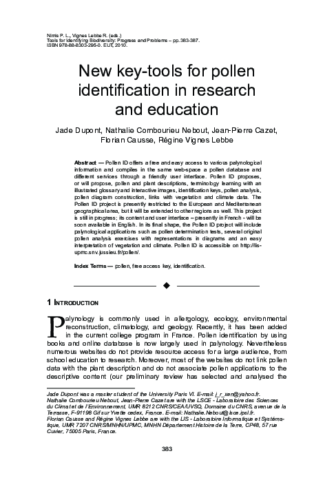 (PDF) New key-tools for pollen identification in research and education