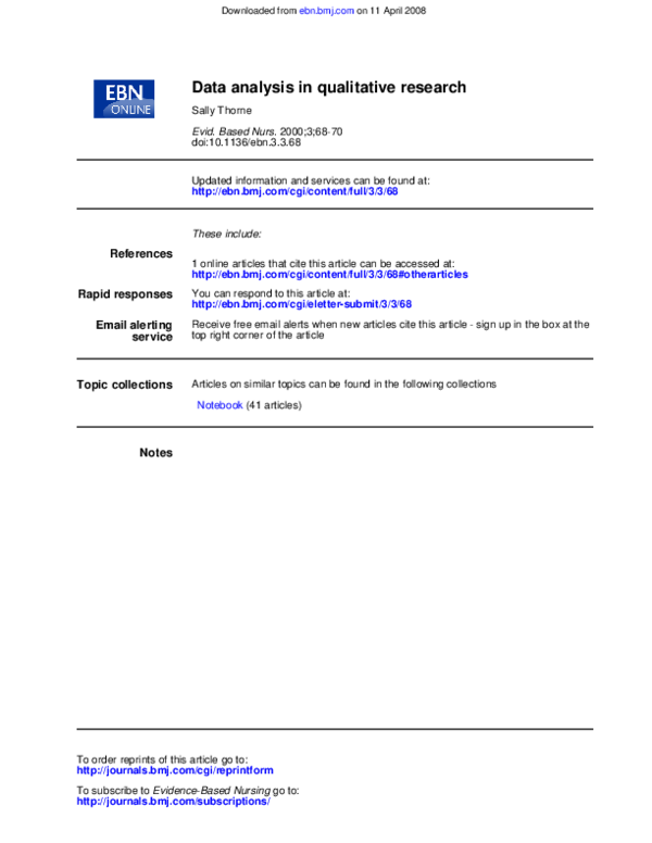 (PDF) Data analysis in qualitative research