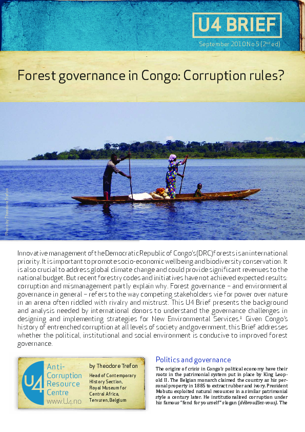 (PDF) Forest governance in Congo: Corruption rules?