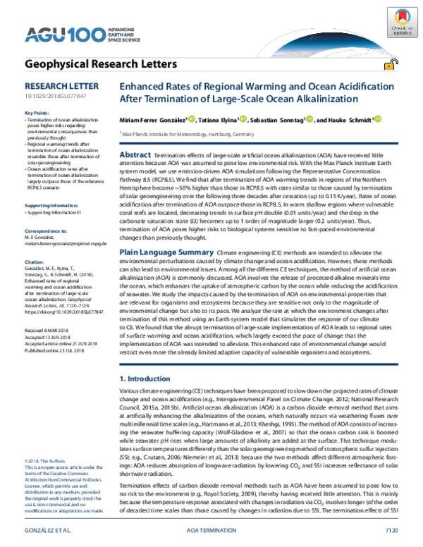 (PDF) Enhanced Rates of Regional Warming and Ocean Acidification After ...