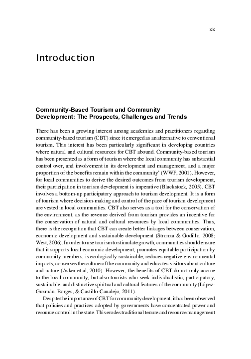 (PDF) Community-Based Tourism and Community Development: The Prospects ...