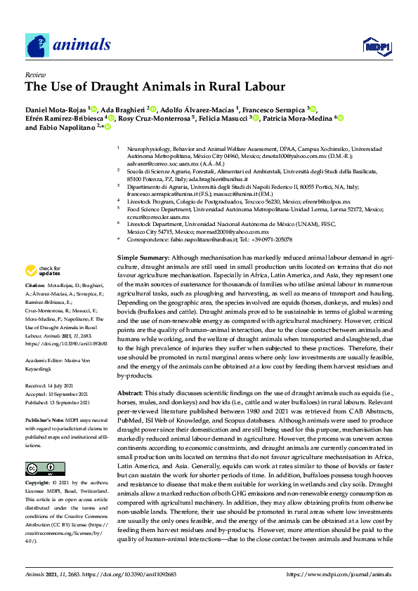 (PDF) The Use of Draught Animals in Rural Labour