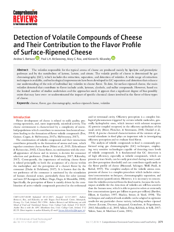 (PDF) Detection of Volatile Compounds of Cheese and Their Contribution ...