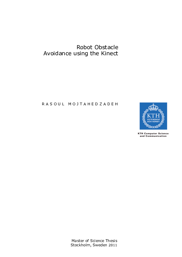 (PDF) Robot Obstacle Avoidance using the Kinect