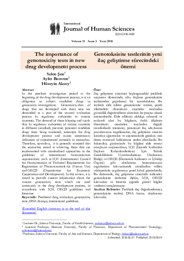 (PDF) The importance of genotoxicity tests in new drug development ...