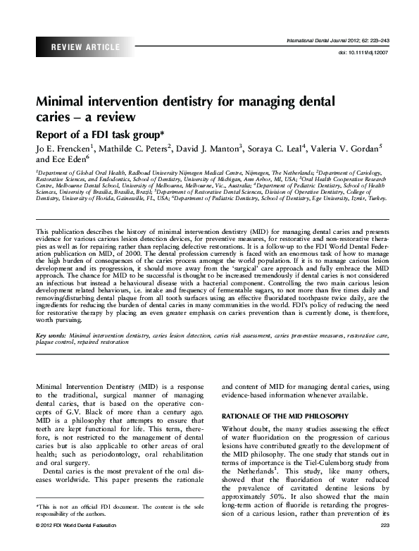 (PDF) Minimum Intervention (MI) Minimum Intervention (MI) Minimum ...